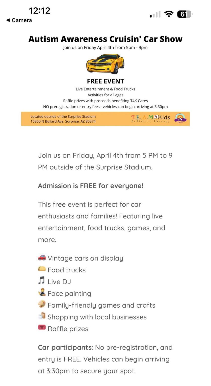 Autism Awareness Cruisin' Car Show - Arizona Car Culture